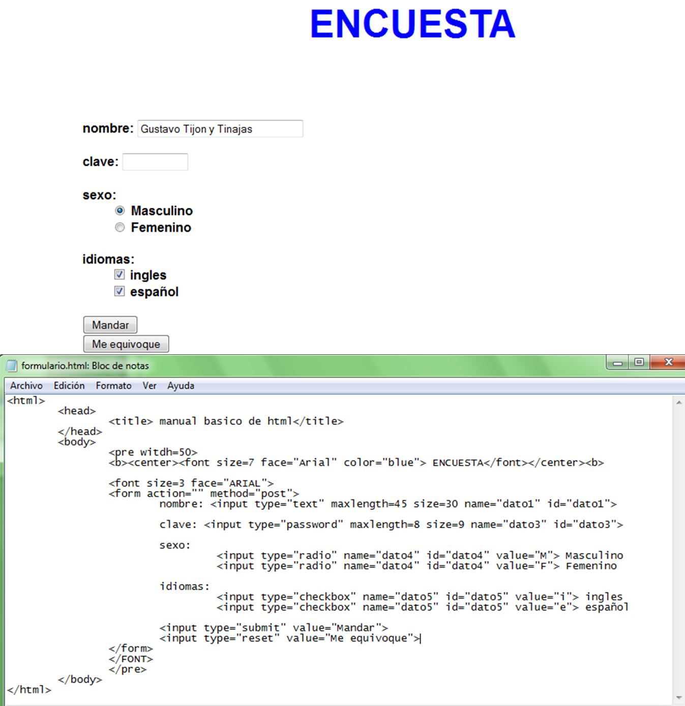 Formularios HTML – Sistemasumma.com