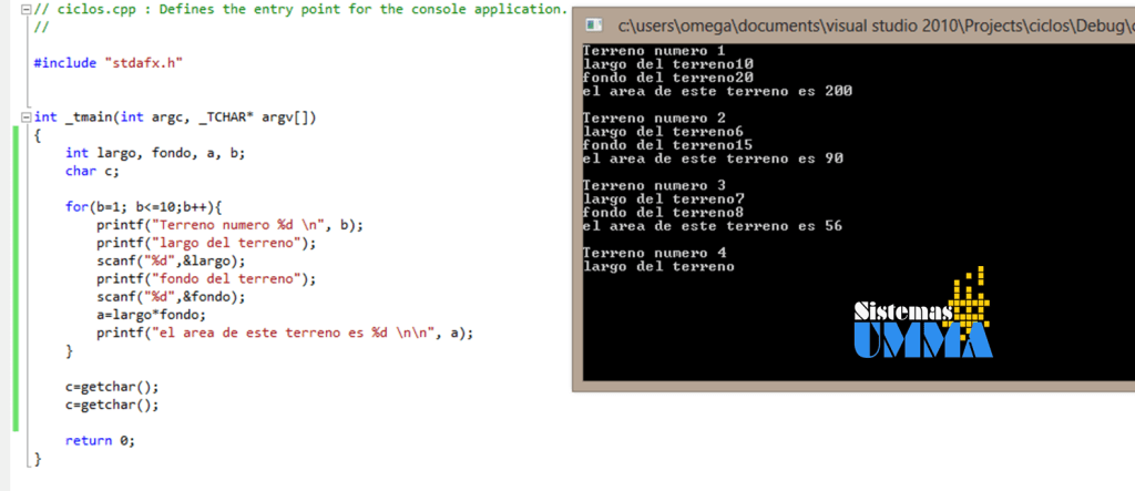 Primeros pasos en programación VIII (ciclo for) – Sistemasumma.com