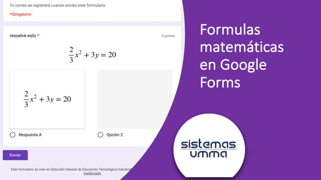 Insertar ecuaciones matemáticas en Google Forms – Sistemasumma.com